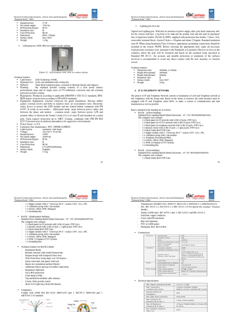 Electrical Specs for School & Gym Lighting | PDF | Corrosion ...