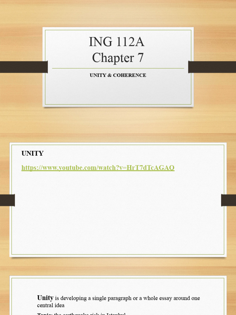 WEEK 10 - ING 112A - Chapter 7 - Unity & Coherence | PDF | Electromagnetism | Electricity