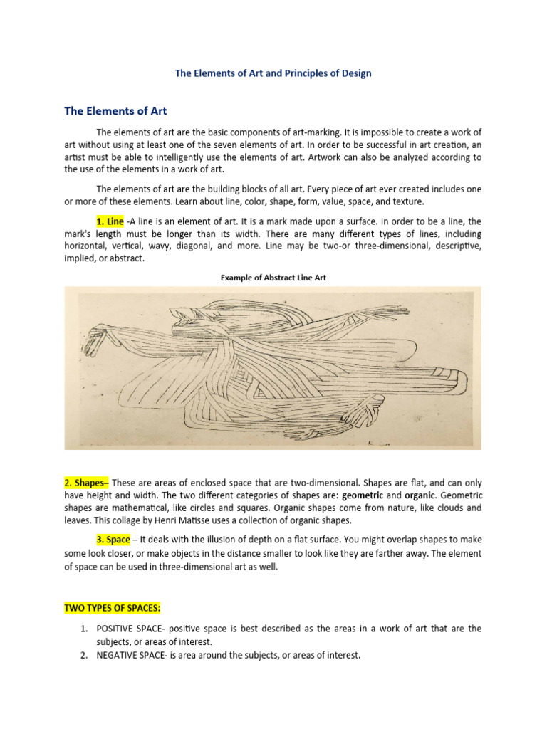 Elements of Art | PDF | Shape | Composition (Visual Arts)