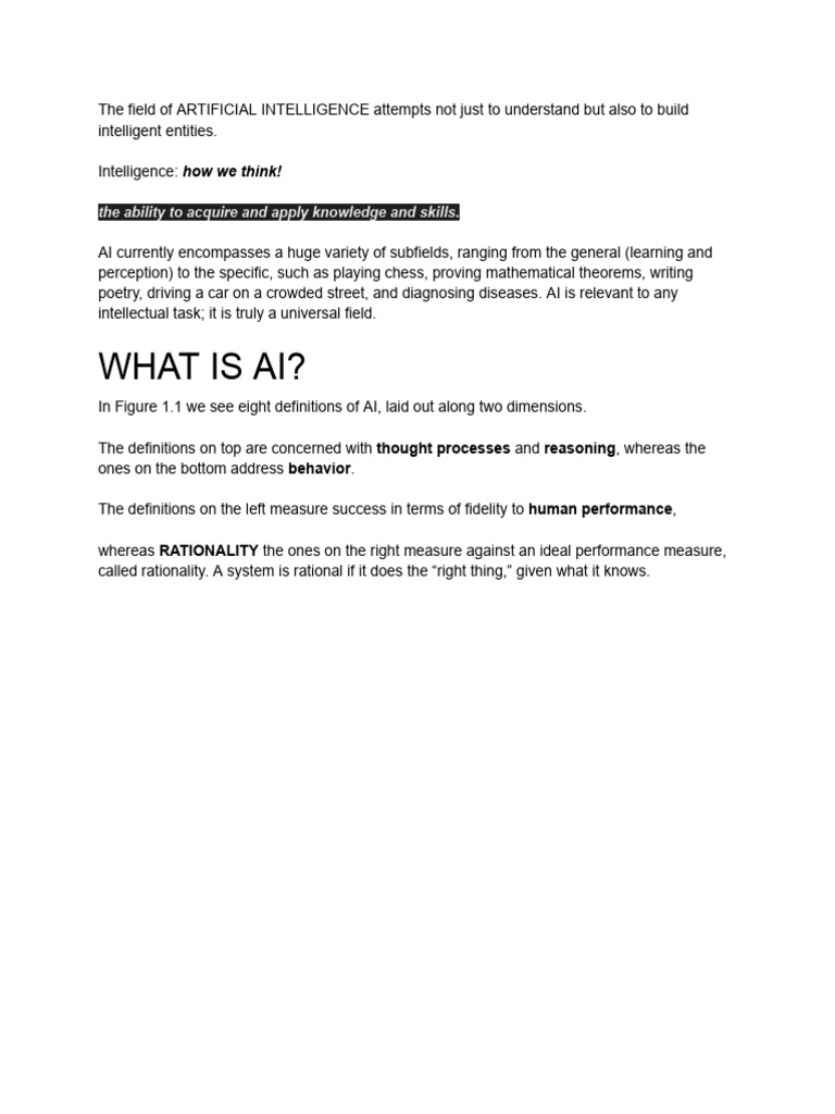 AI Lecture | PDF | Intelligence (AI) & Semantics | Artificial Intelligence