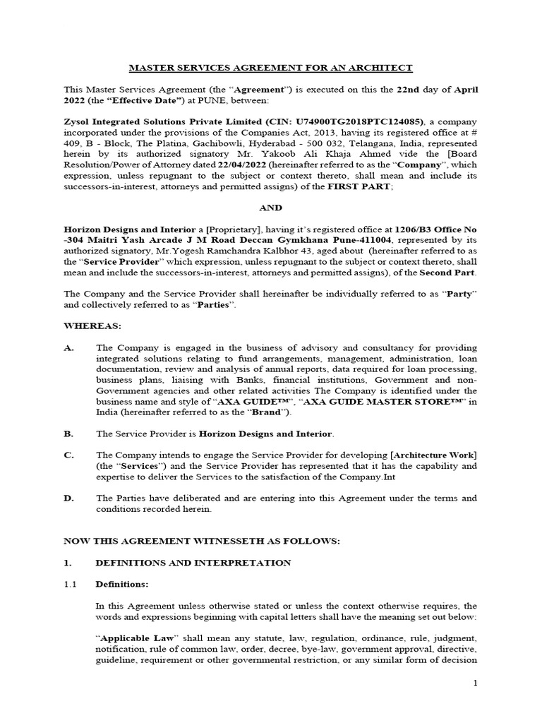 Horizon Designs & Interior Sla | PDF | Breach Of Contract | Value Added Tax