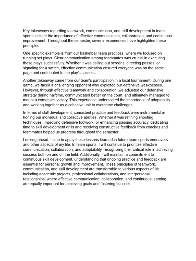 Key Takeaways Regarding Teamwork | PDF | Career & Growth | Business