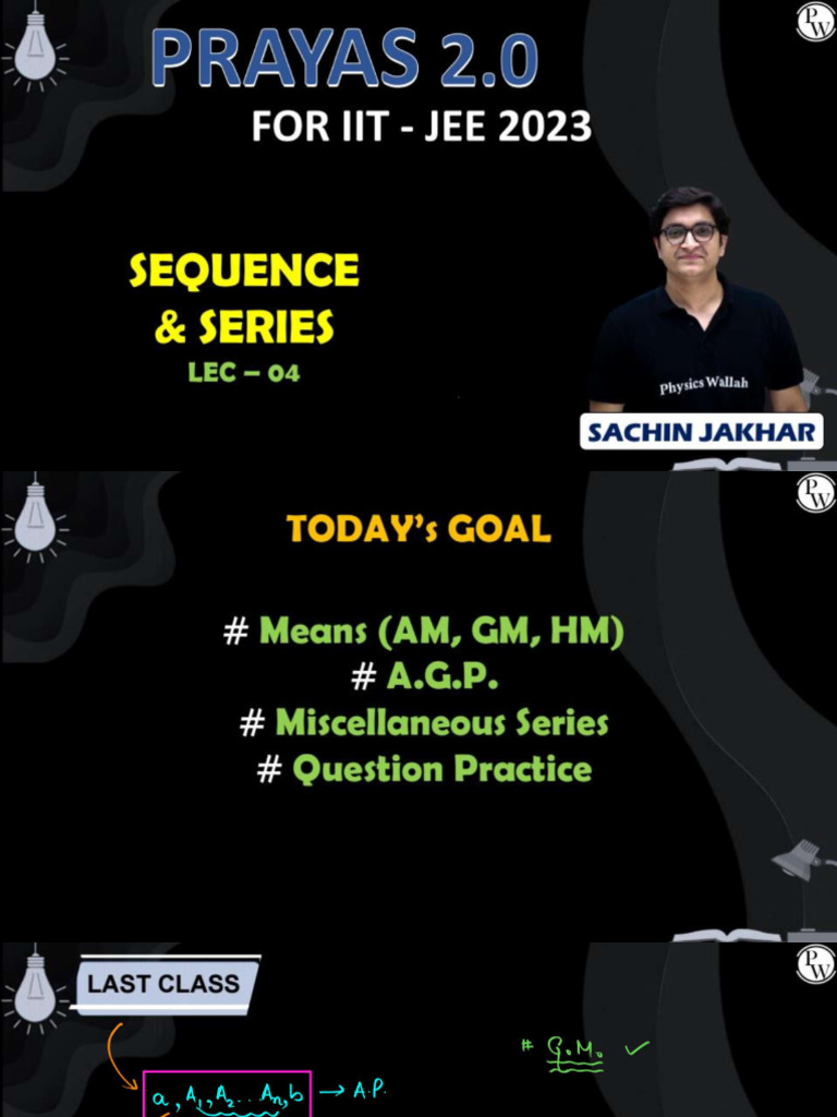 Sequence and Series - 04 - Class Notes (20 2023 PW Star) | PDF