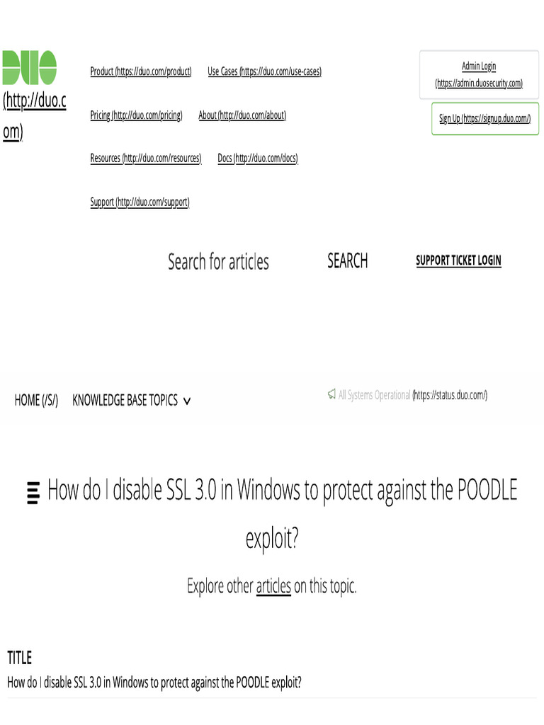 How Do I Disable SSL 3 | PDF