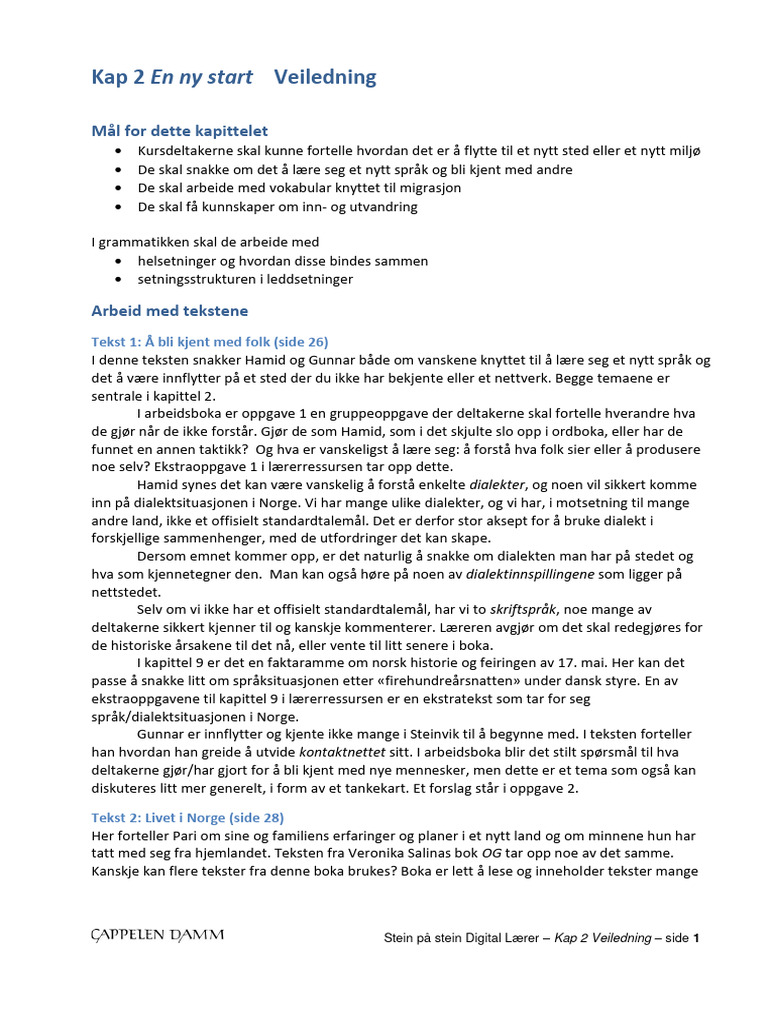 Kap 2 Veiledning PDF | PDF