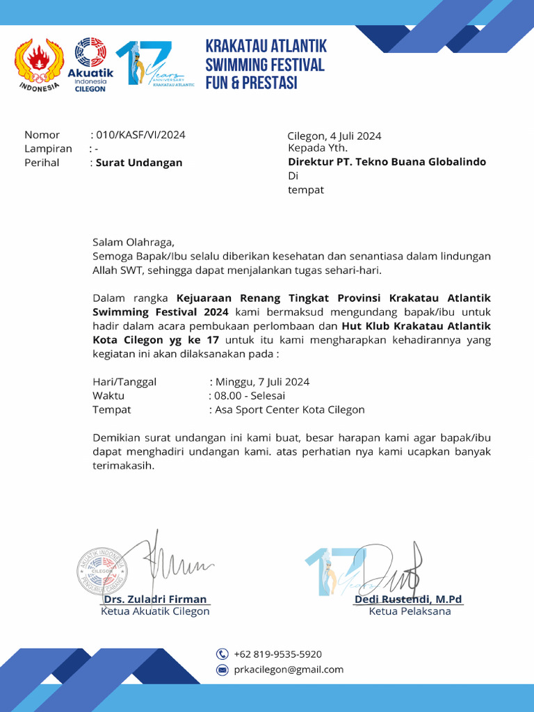 Surat Undangan PT. Tekno Buana Globalindo | PDF
