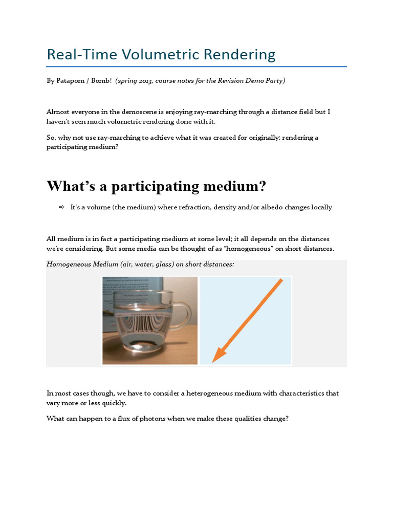 Revision 2013 - Real-Time Volumetric Rendering Course Notes | PDF ...