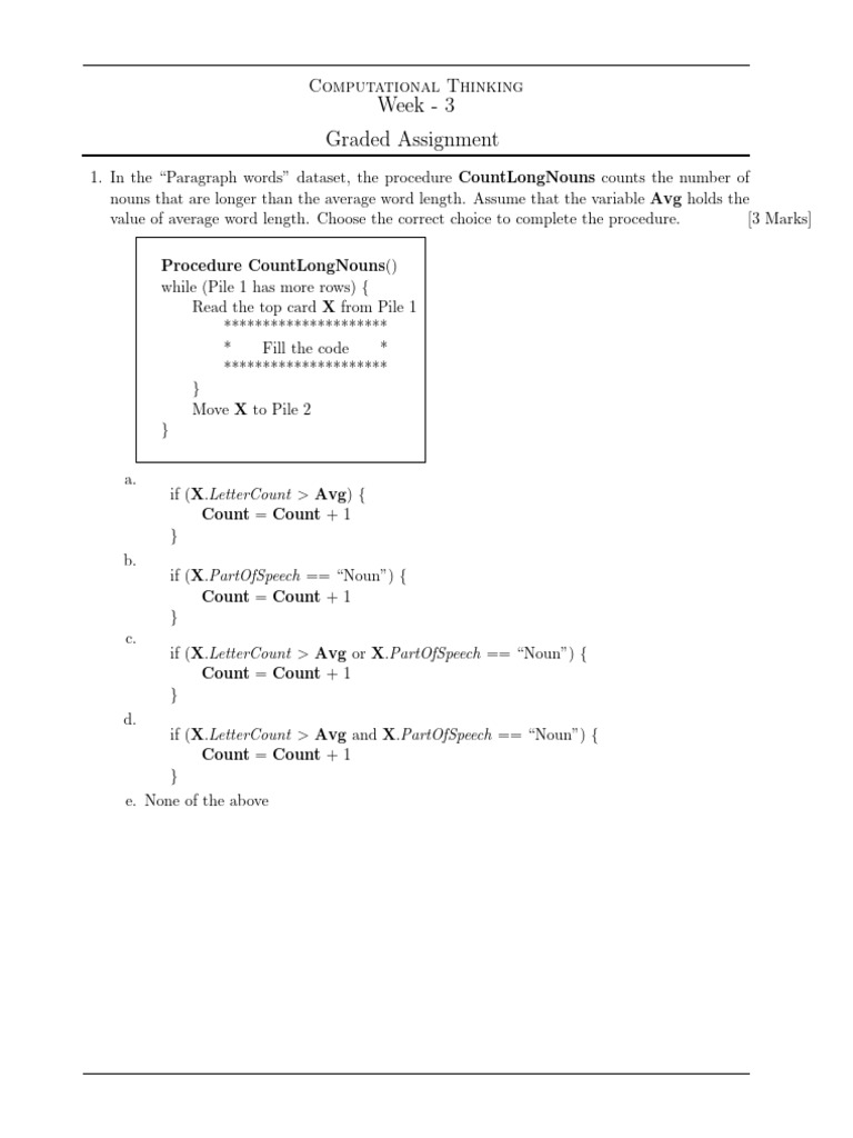 Week 3 - Graded Assignment | PDF | Computer Programming | Computer Science