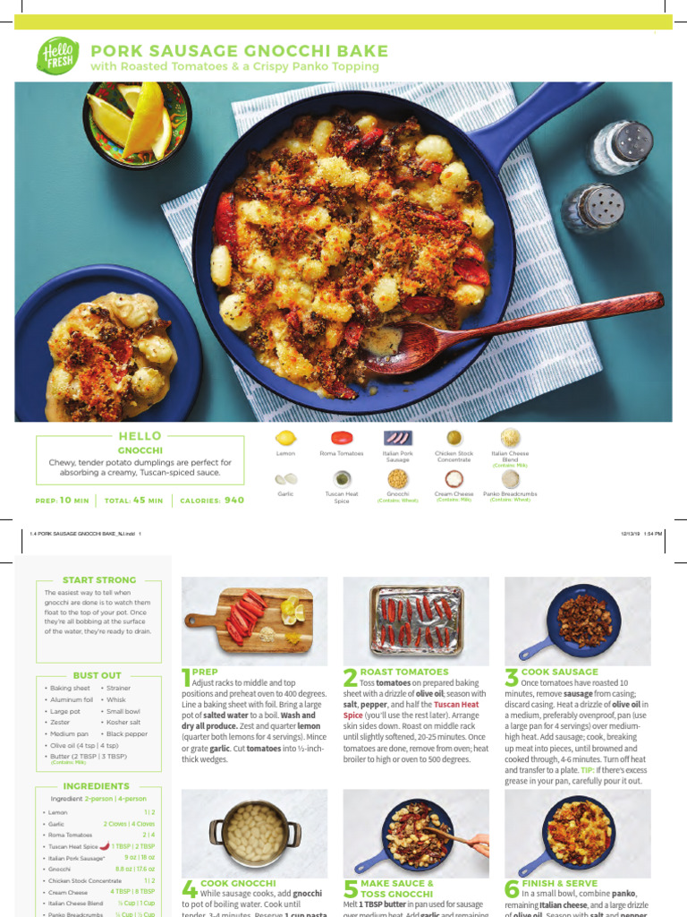 Pork Sausage Gnocchi Bake | PDF | Italian Cuisine | Sausage