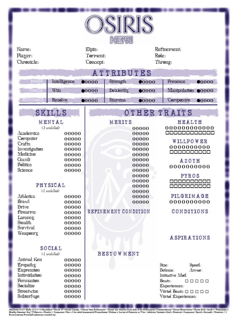 PtC_2ndED_2-Page_Lineage_Osiris_Interactive | PDF | Alchemy