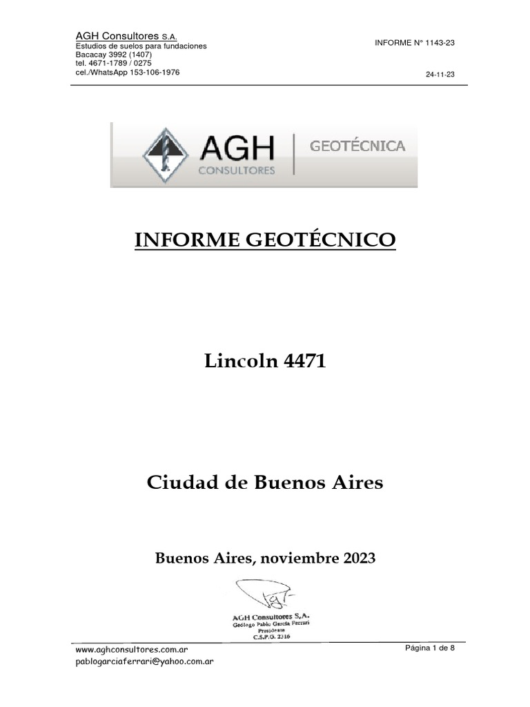 Lincoln 4471-ESTUDIO SUELO | PDF | Ingeniero civil | Física Aplicada e ...