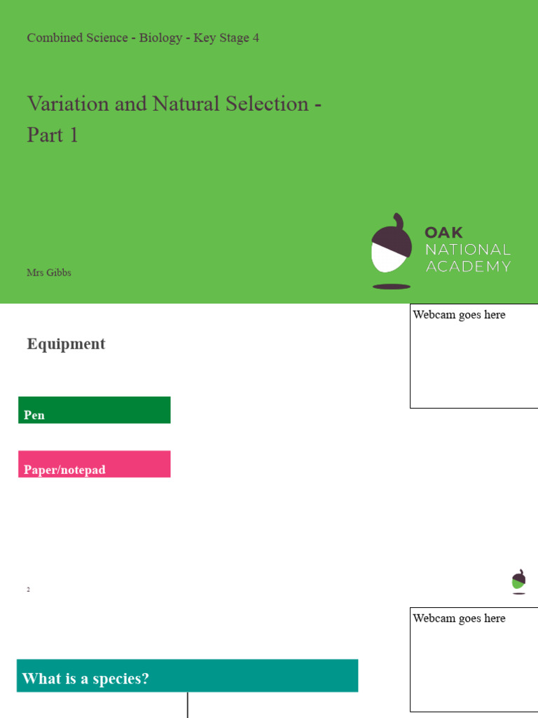 Variation and Natural Selection (Part 1) - Presentation | PDF ...
