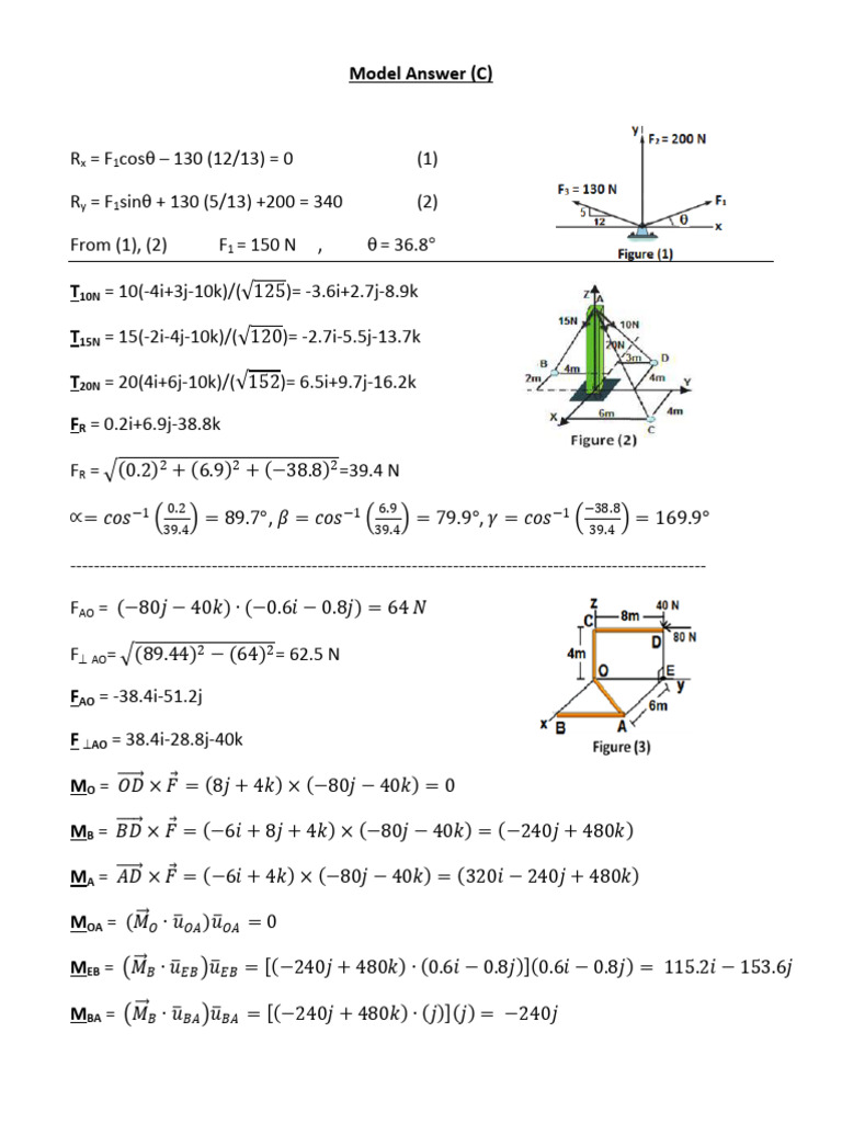 Force and Moment Calculations in Mechanics | PDF