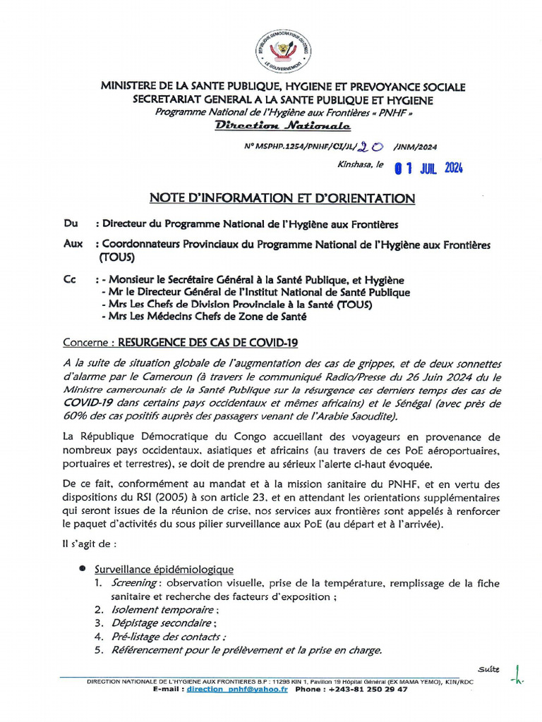 Note d'Information Covid19 | PDF