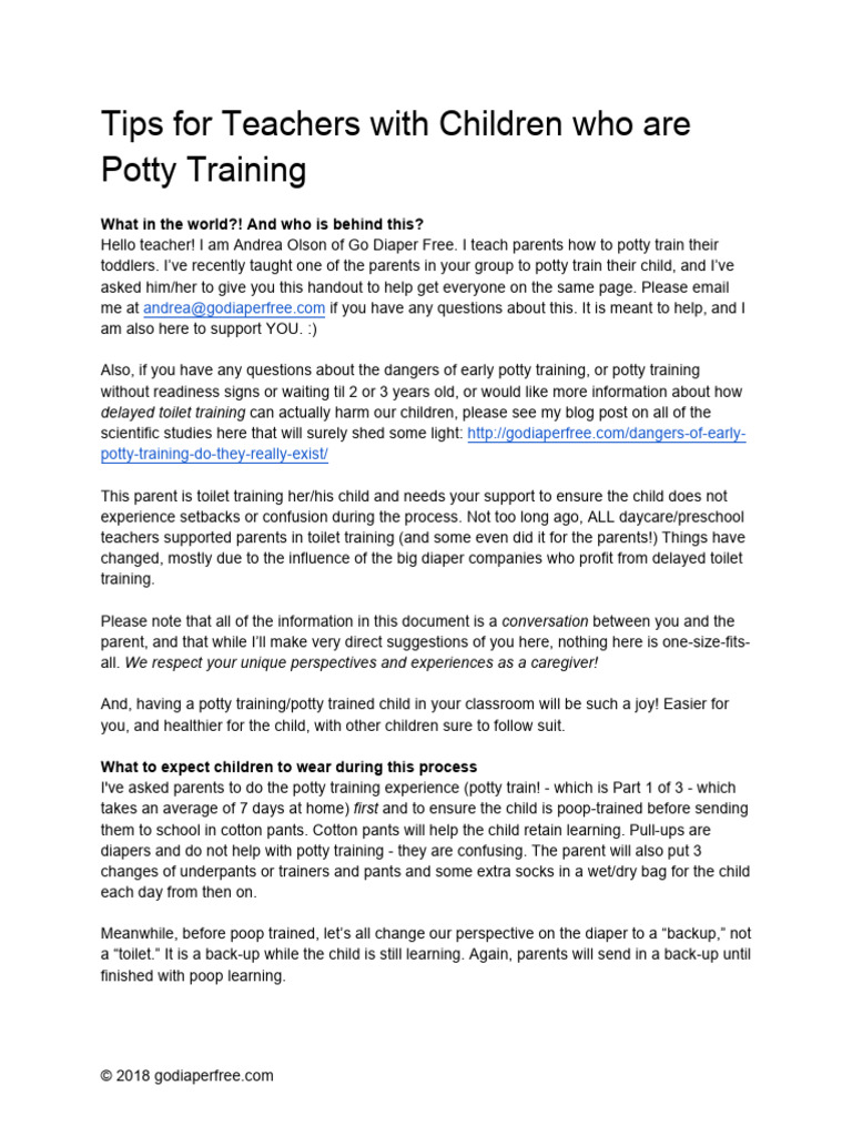 Tips For Managing Children Who Are Potty Training | PDF | Child Care