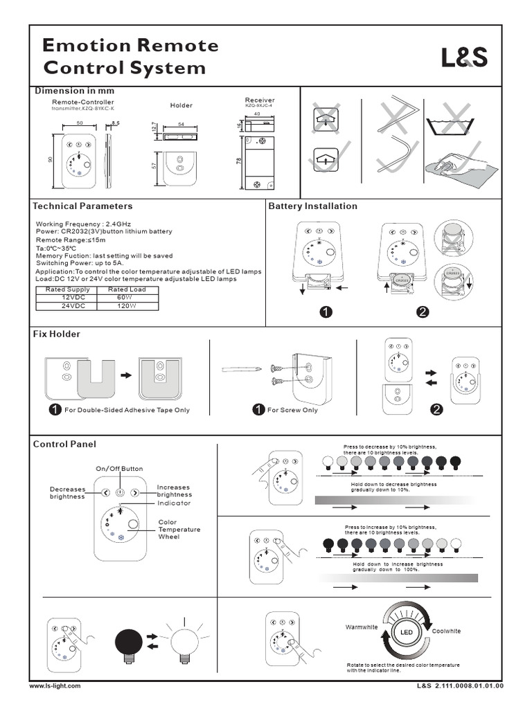 ls-emotion-remote-control-24v-installation-instructions | Download Free ...