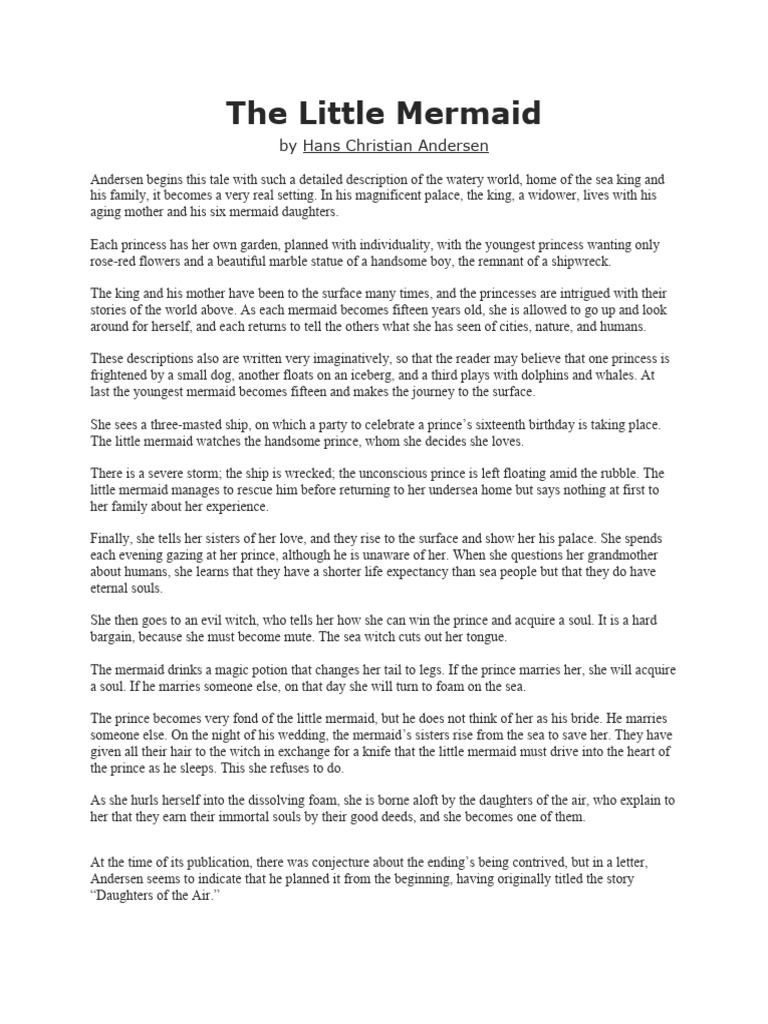 The Little Mermaid | PDF | Folklore | Literary Motifs