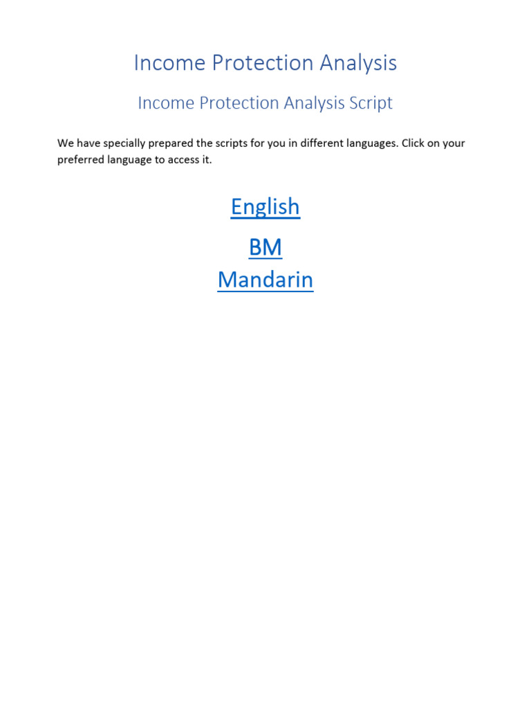 Income Protection Needs Analysis Script 2021 | PDF | Debt | Expense