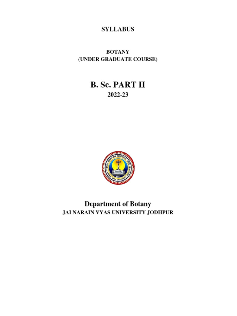 B.Sc. 2nd Year Botany Syllabus 2023 | PDF | Gene | Plant Stem
