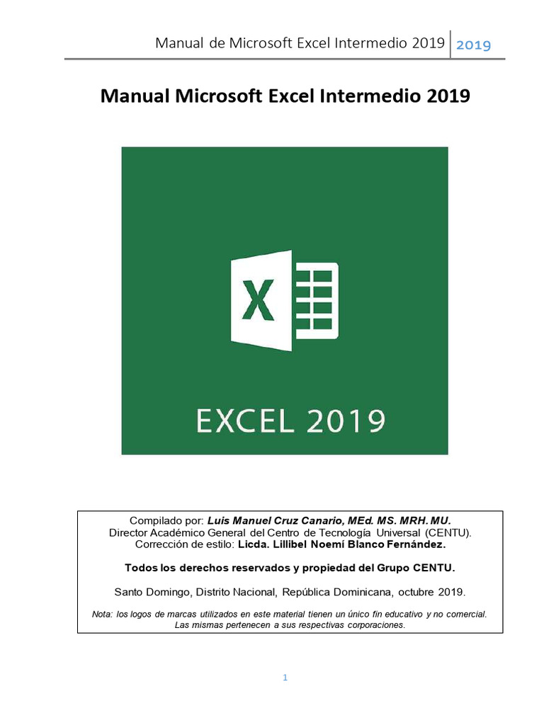 Manual de Microsoft Excel Intermedio Febrero 12 de 2020 | PDF | Microsoft Excel | Microsoft