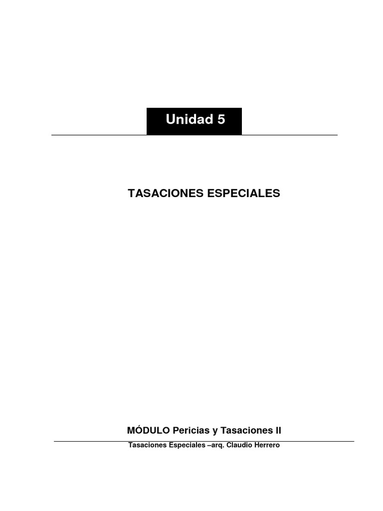 Tasaciones Especiales en Bienes Inmuebles | PDF | Valoración (Finanzas ...