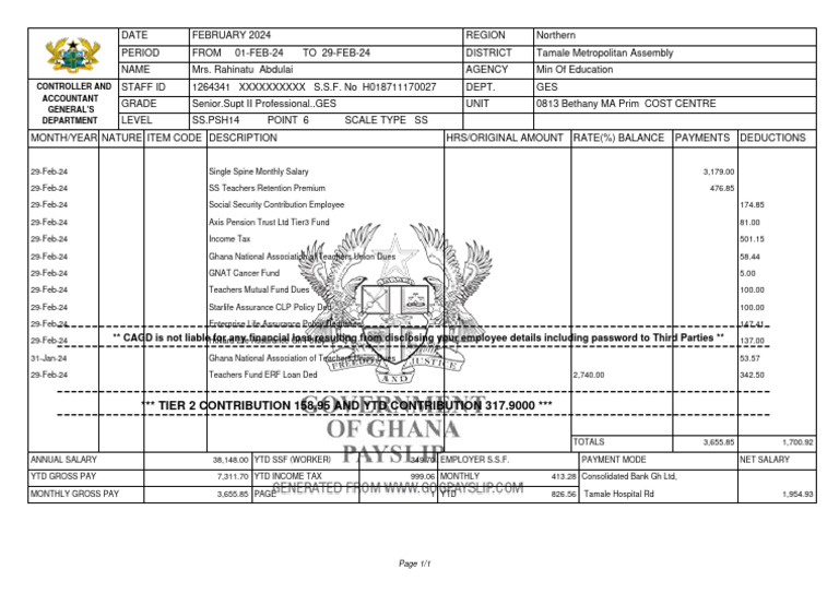 February 2024 Payslip | PDF | Life Insurance | Salary