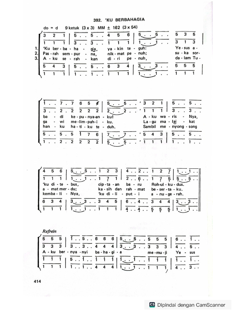 Ku Berbahagia Partitur | PDF