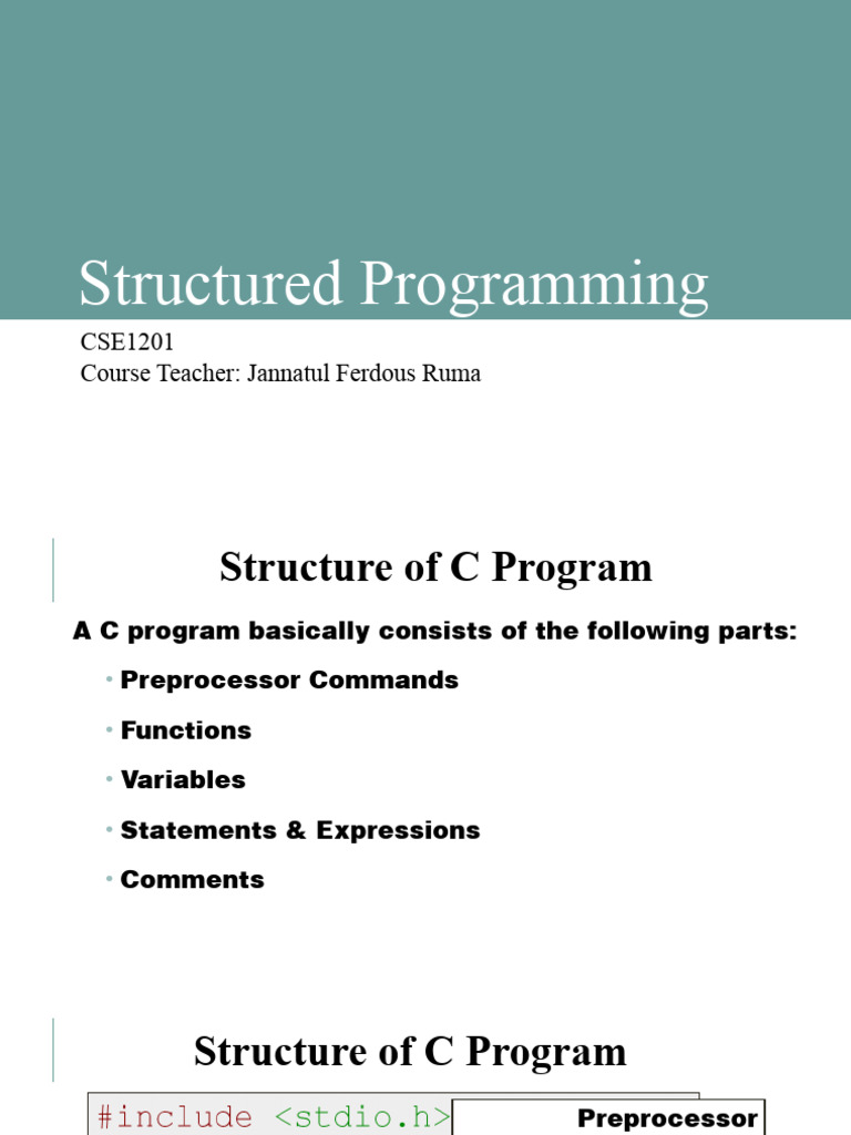 CSE1201 Lecture1 | PDF | Data Type | Variable (Computer Science)
