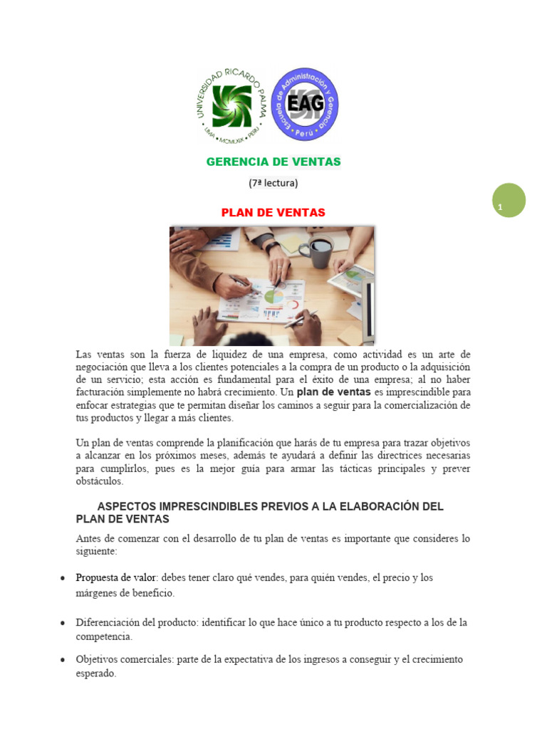 LECTURA_PLAN_DE_VENTAS | PDF | Marketing | Business