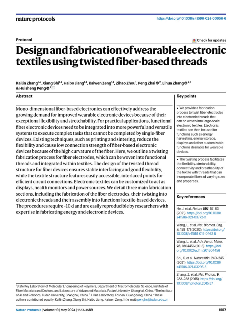 Design and Fabrication of Wearable Electronic Textiles Using Twisted ...
