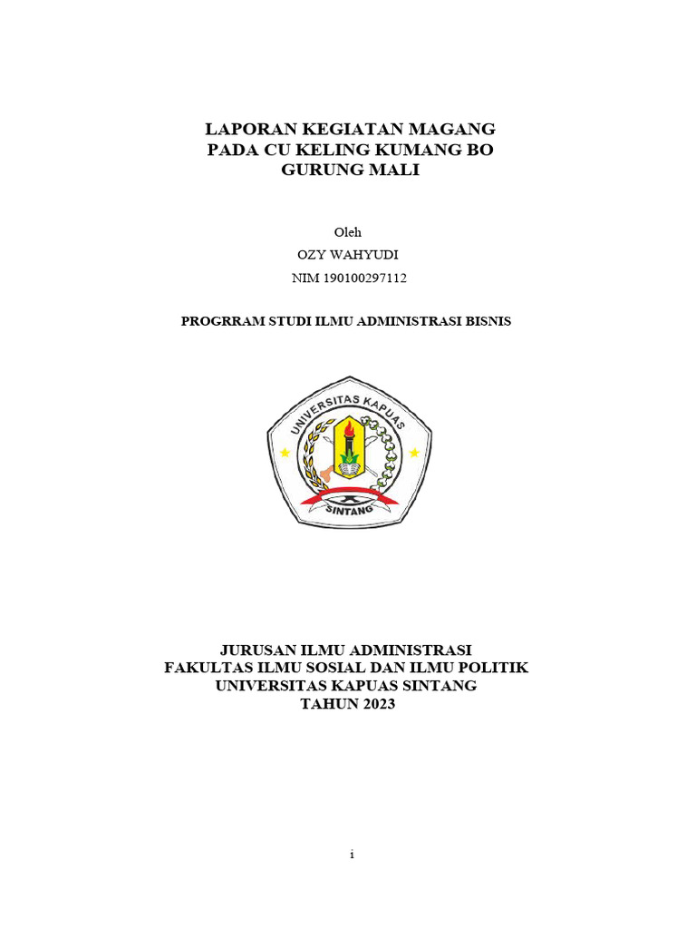 Laporan Magang Ozy Wahyudi Tahun Ak 2023-2024 | PDF | Pengelolaan Keuangan & Uang