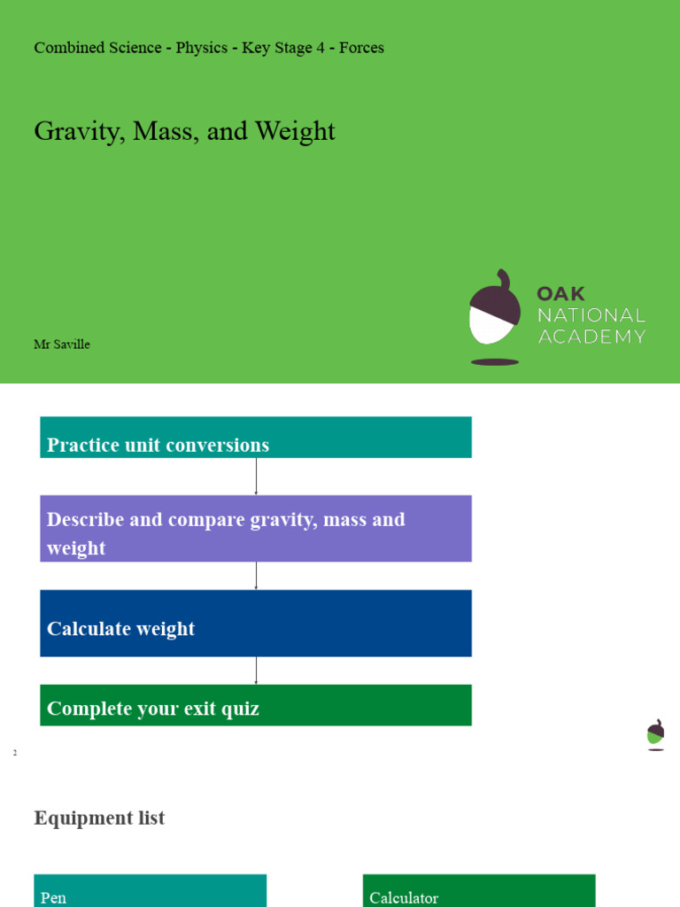 Weight, mass and gravity - presentation | PDF | Weight | Mass