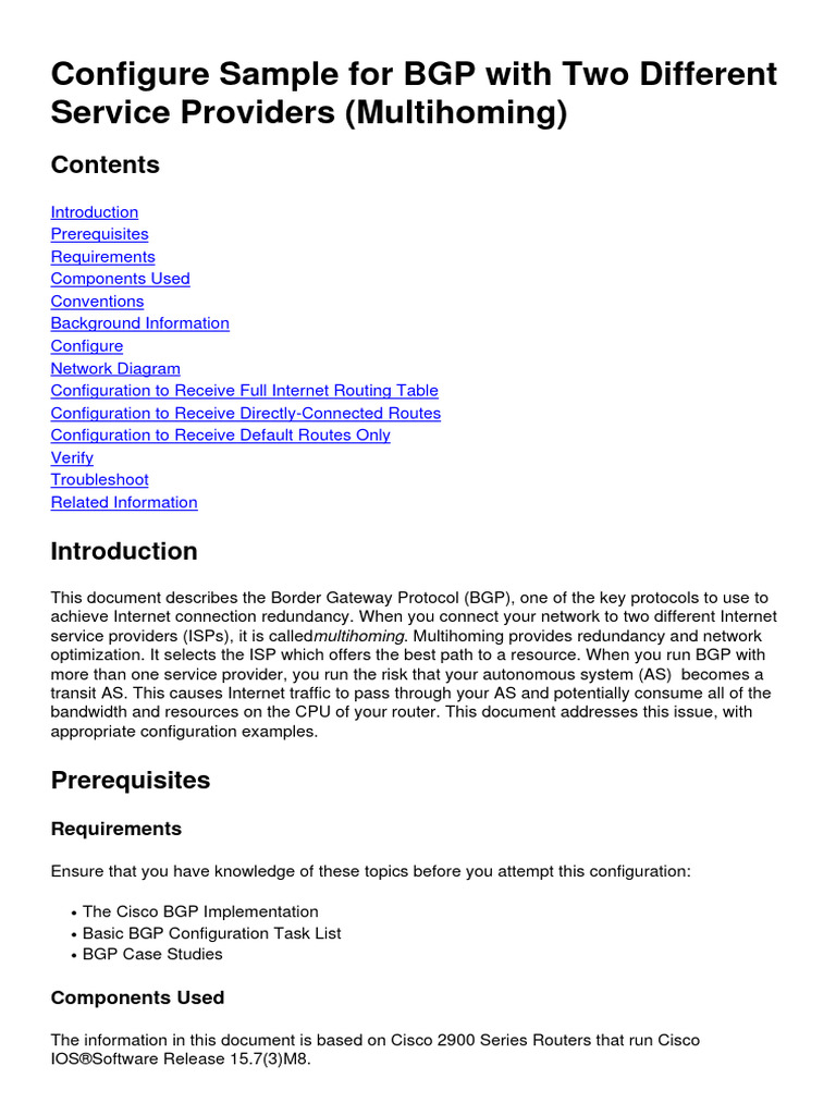 configure-sample-for-bgp-with-two-differ | PDF | Router (Computing) | Routing