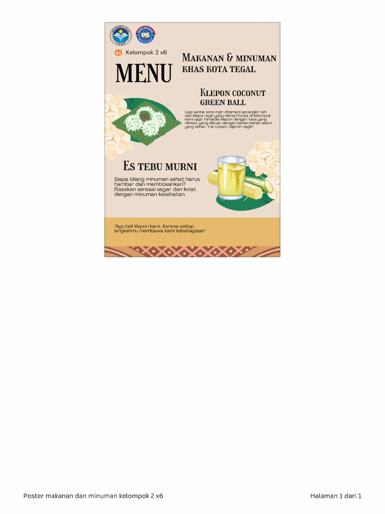 Poster Makanan Dan Minuman Kelompok 2 x6 - 20240320 - 095541 - 0000 | PDF