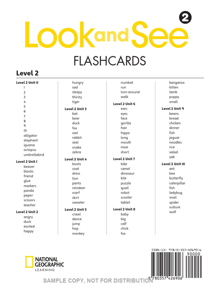 Flashcard Look and See 2 | PDF | Noun | Adjective