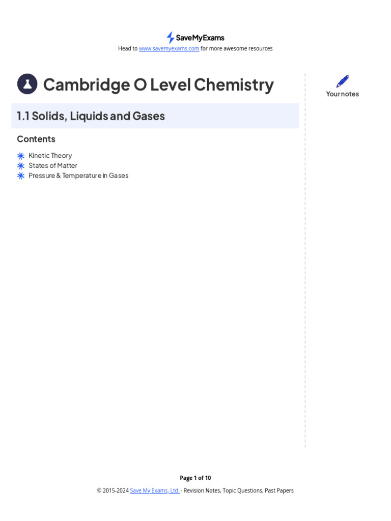 1 1 Solids Liquids And Gases Pdf Gases Liquids