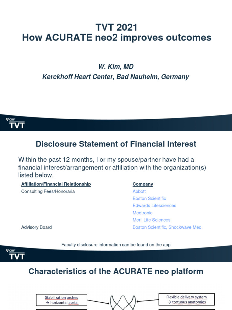 How Acurate Neo2 Improves Outcomes - Kim Won TVT21 | PDF | Clinical ...