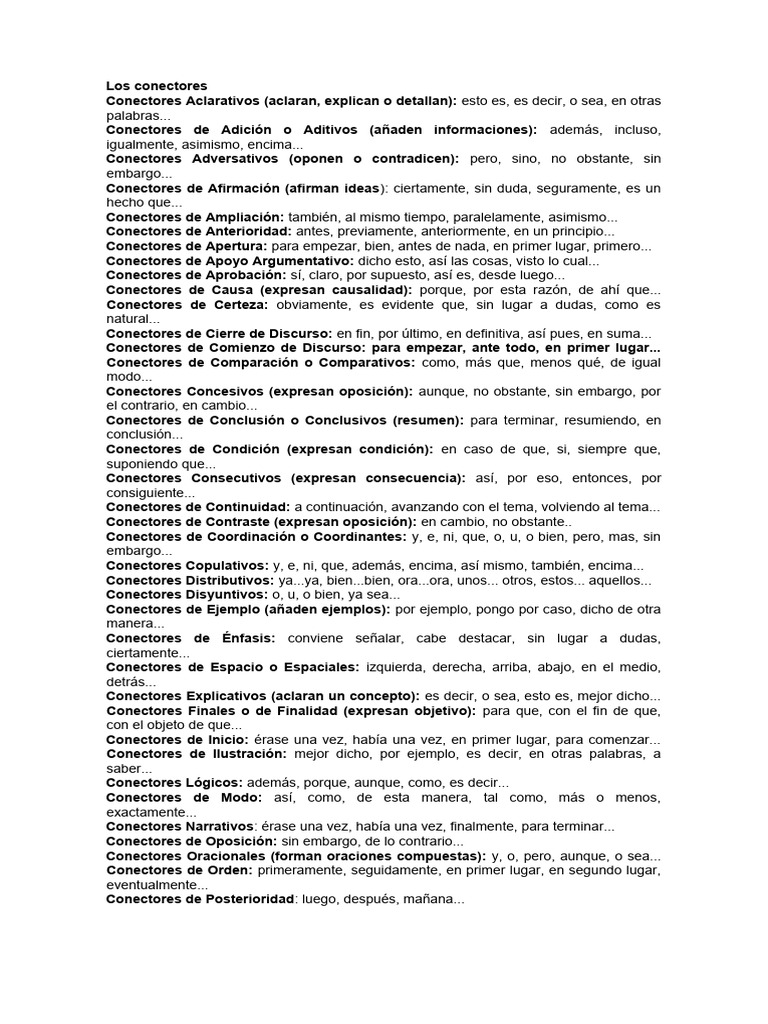 Los conectores (1) | PDF | Certeza