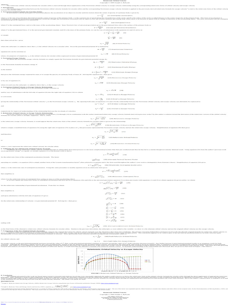 Relativistic Orbital Velocity | PDF | Acceleration | Velocity