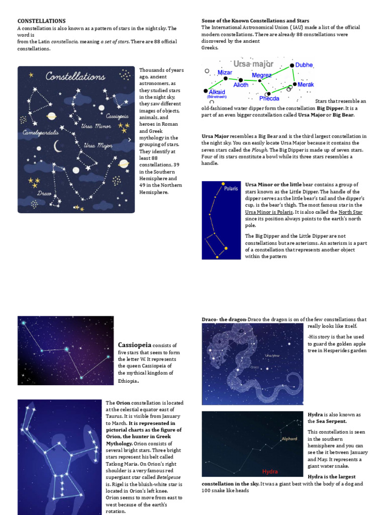 Constellations | PDF | Constellation | Sky Regions