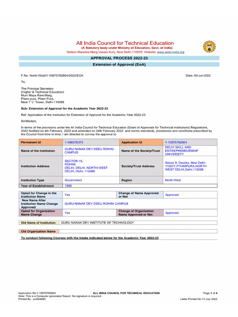 AICTE Approval | PDF
