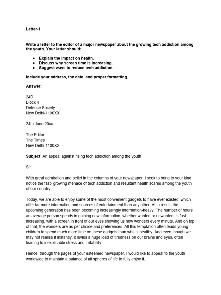 Letter To Editor-Samples | PDF