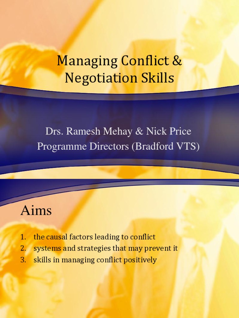 Conflict Management and Negotiation Skills | PDF | Anger | Nonverbal ...