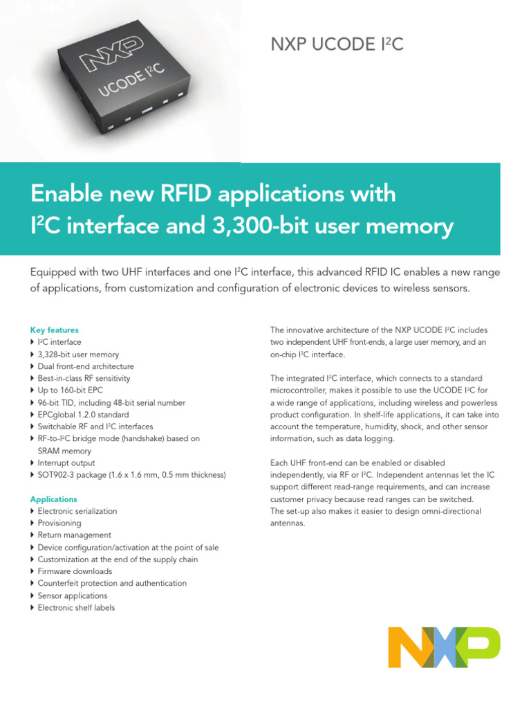 UCODE I2C | Download Free PDF | Radio Frequency Identification | Computer Engineering