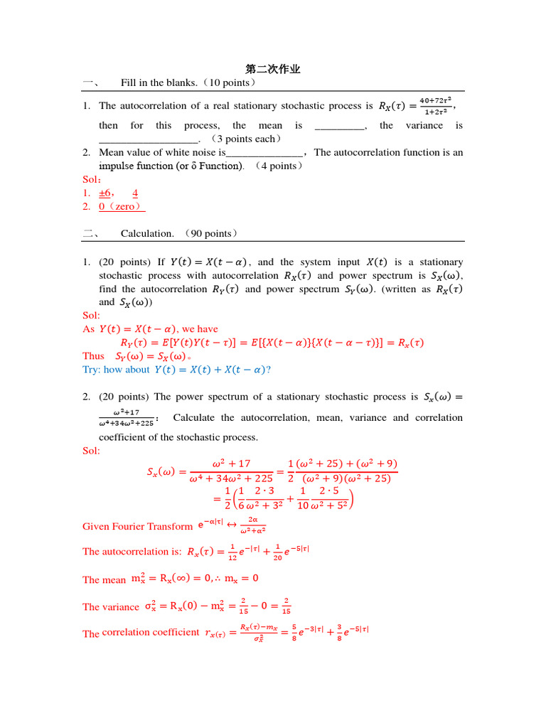 Homework 2 20240506 Q&A | PDF | Autocorrelation | Statistical Theory