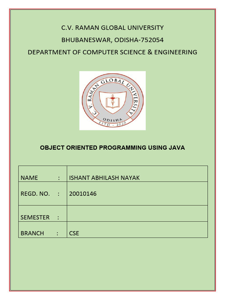 Object Oriented Programming | PDF | Programming | Constructor (Object ... Object Oriented Programming | PDF | Programming | Constructor (Object ...