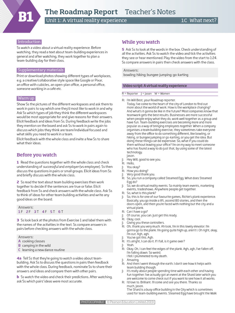 RM B1 Video Worksheets TNs | PDF | Canal