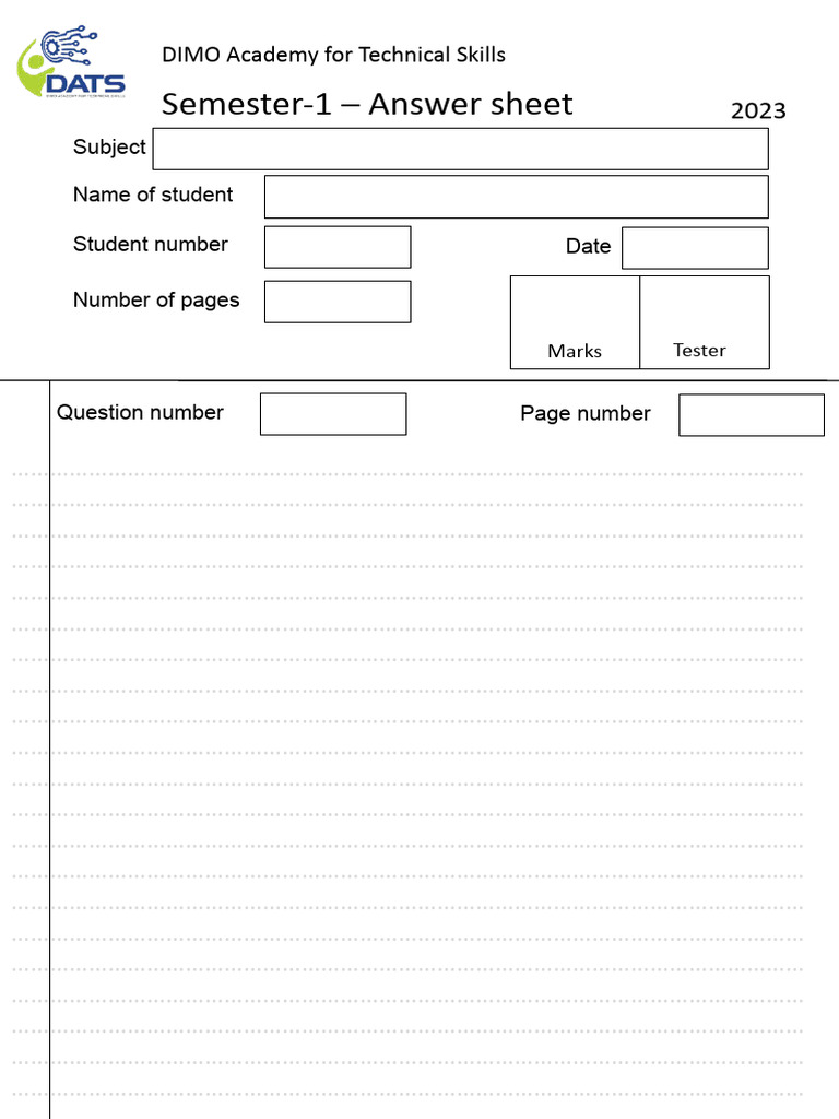 Answere Sheet Written-2023 | PDF