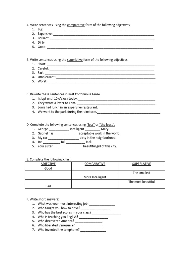 Exam Unit 5 | PDF | Adjective | Verb