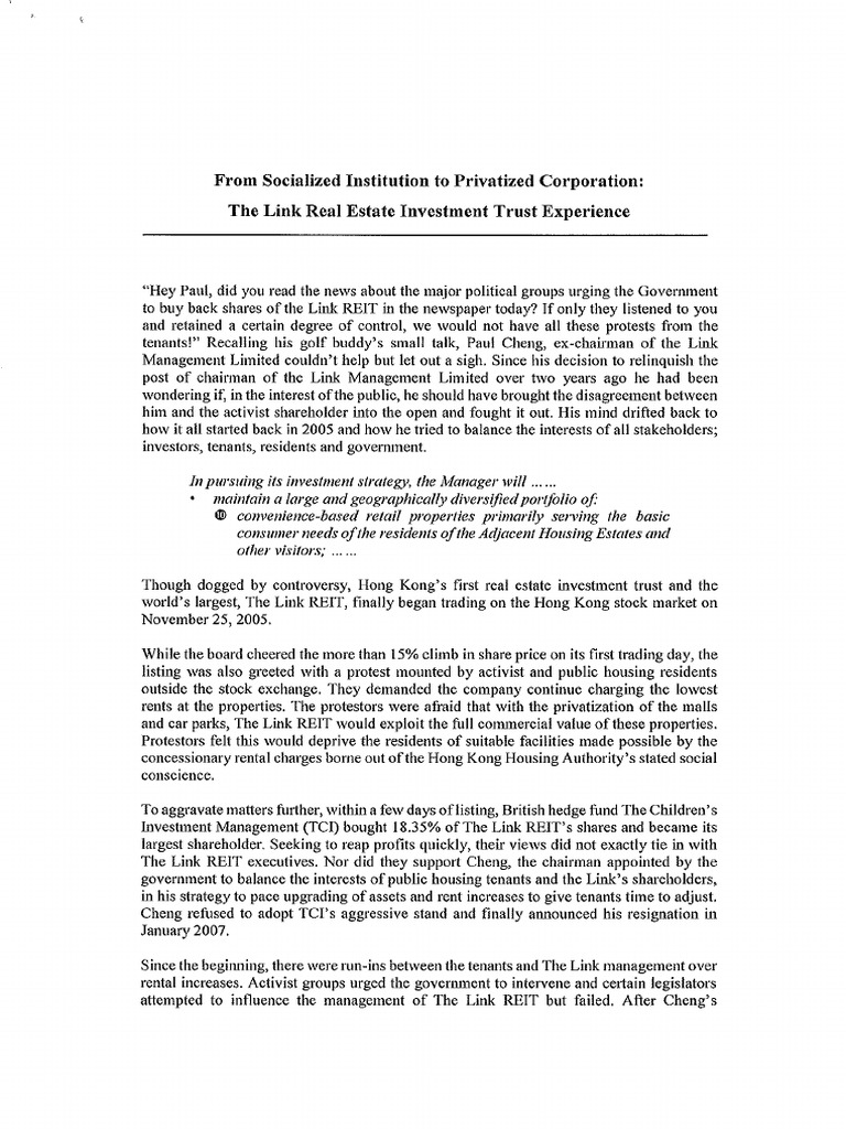 Link REIT (Updated) | PDF